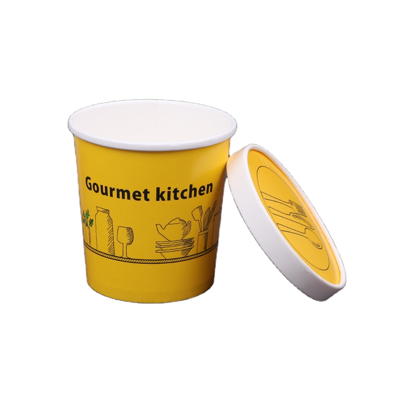 Cartoon biodegradable paper bowl with lid