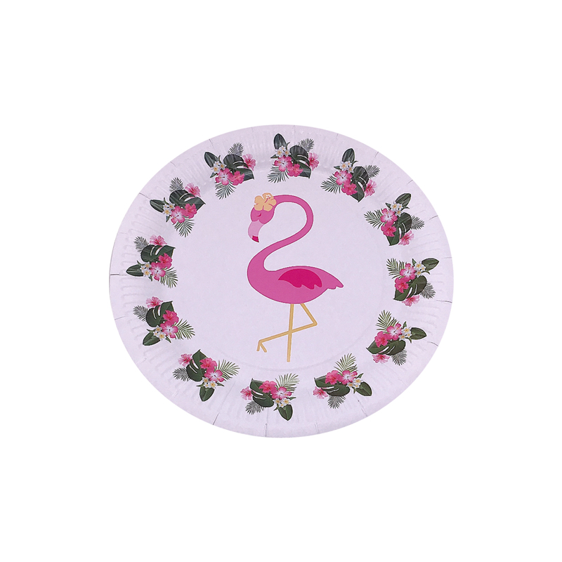 Cartoon colorful round disposable paper plates