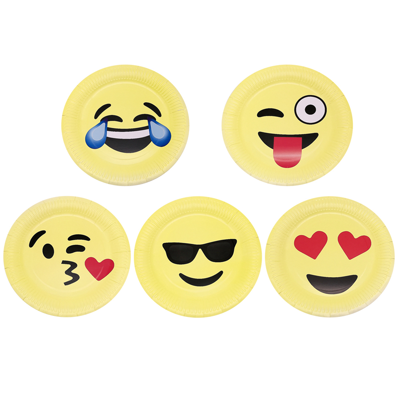 Cartoon colorful round disposable paper plates