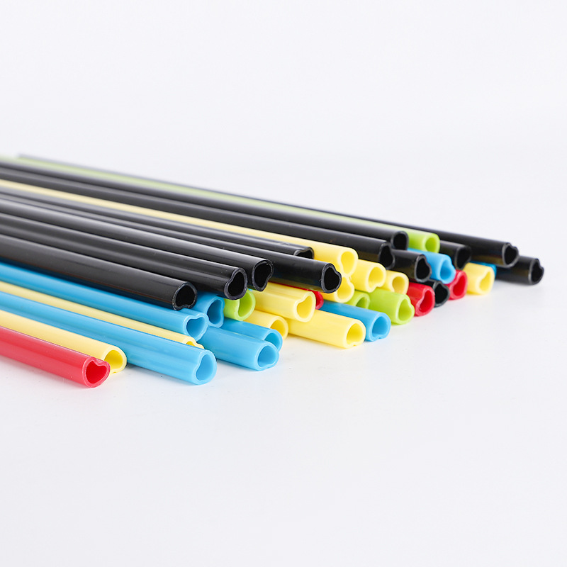 Love shaped straws singular straws pp plastic straws