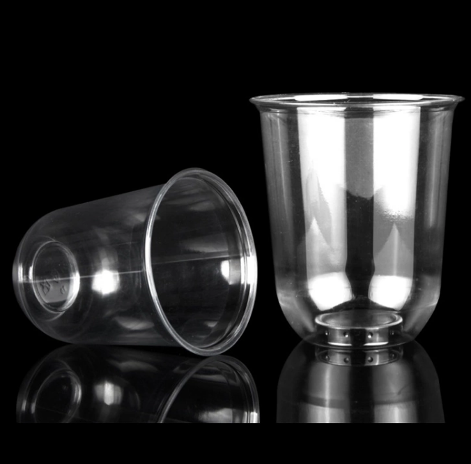 U Shaped Plastic Disposable Takeaway Plastic Cup