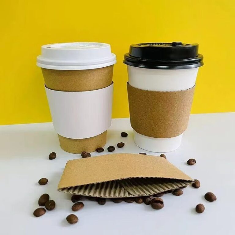 Bulk Thick Insulated Disposable Paper Cup Sleeves for Milk Tea and Coffee